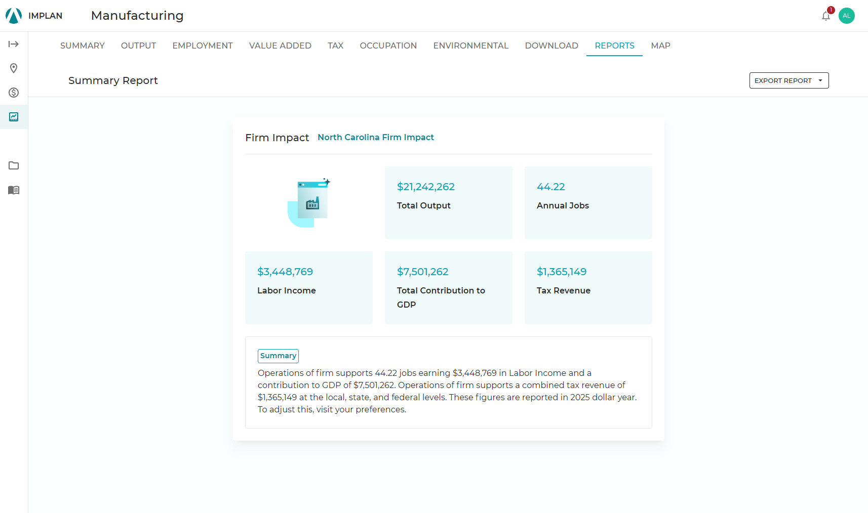 IMPLAN for Manufacturing